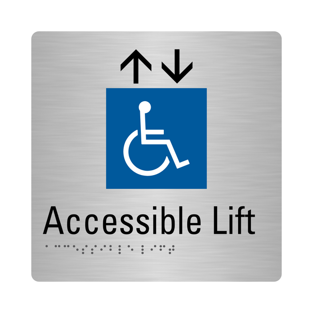 Stainless Steel Accessible Lift Sign – SIGNLINK PTY LIMITED