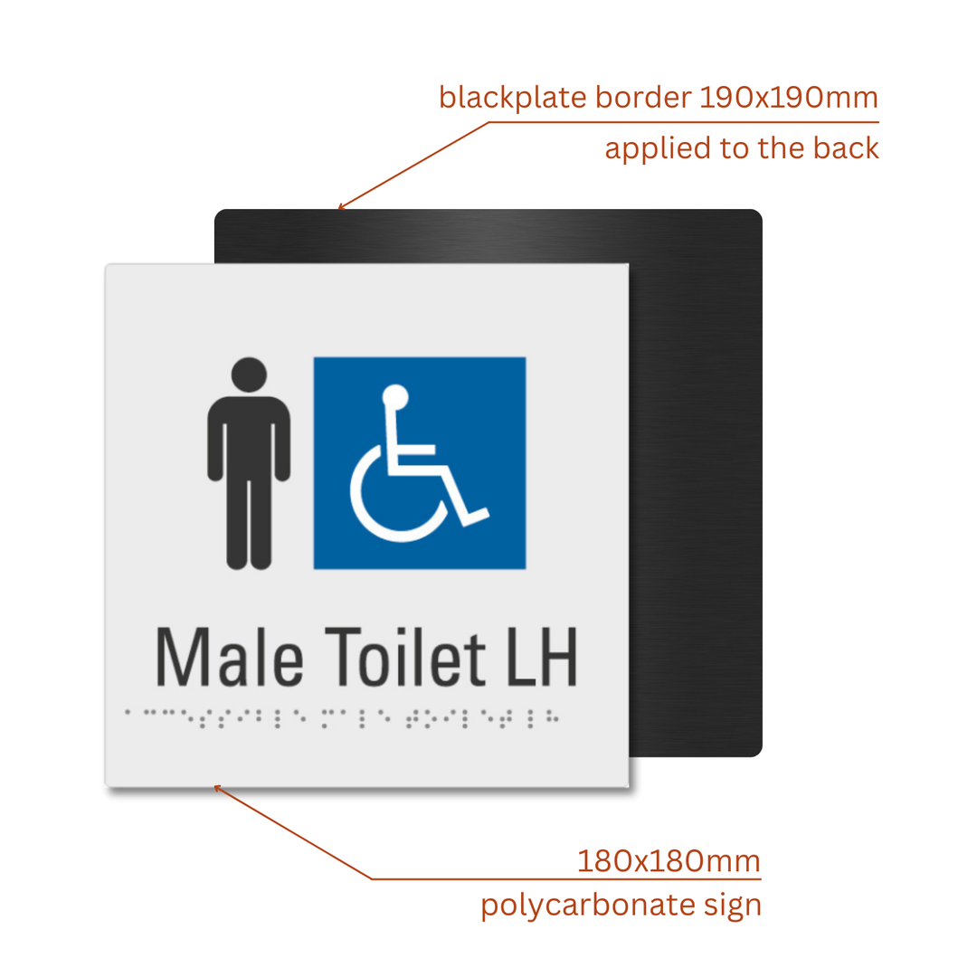 Male Toilet Left Hand Toilet Sign – SIGNLINK PTY LIMITED