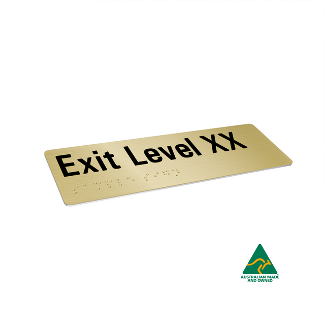 Stainless Steel - Custom Level Exit Sign – SIGNLINK PTY LIMITED