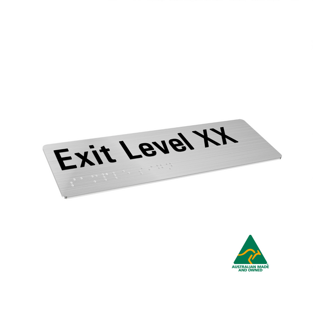 Stainless Steel - Custom Level Exit Sign – SIGNLINK PTY LIMITED