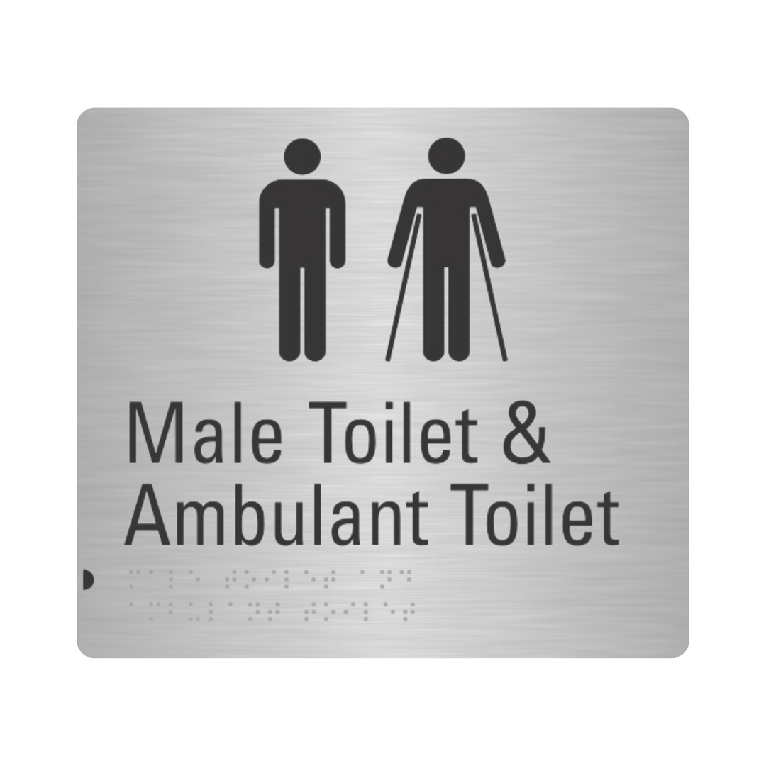 Stainless Steel Male Toilet & Ambulant Toilet Sign – SIGNLINK PTY LIMITED